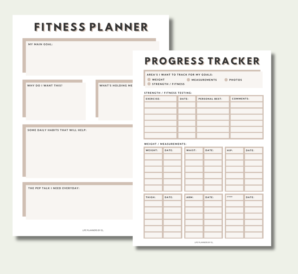 Fitness + Meal Planner BUNDLE | Digital Download - Fit with El